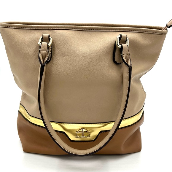 Andolini | Bags | Andolini Large Cream Brown Gold Tote | Poshmark